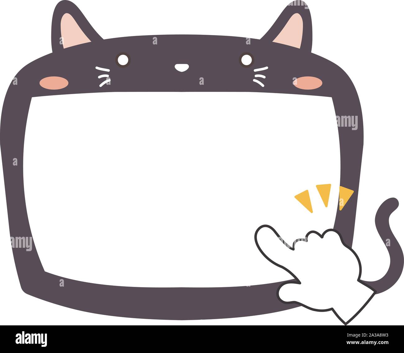 This is a illustration of Cute Cat whiteboard Stock Vector Image & Art ...
