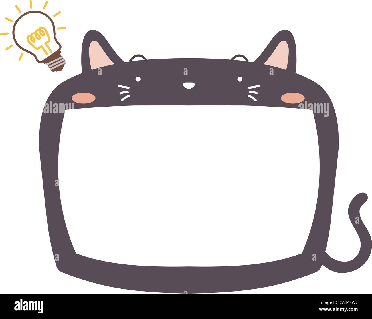 This is a illustration of Cute Cat whiteboard Stock Vector Image & Art ...