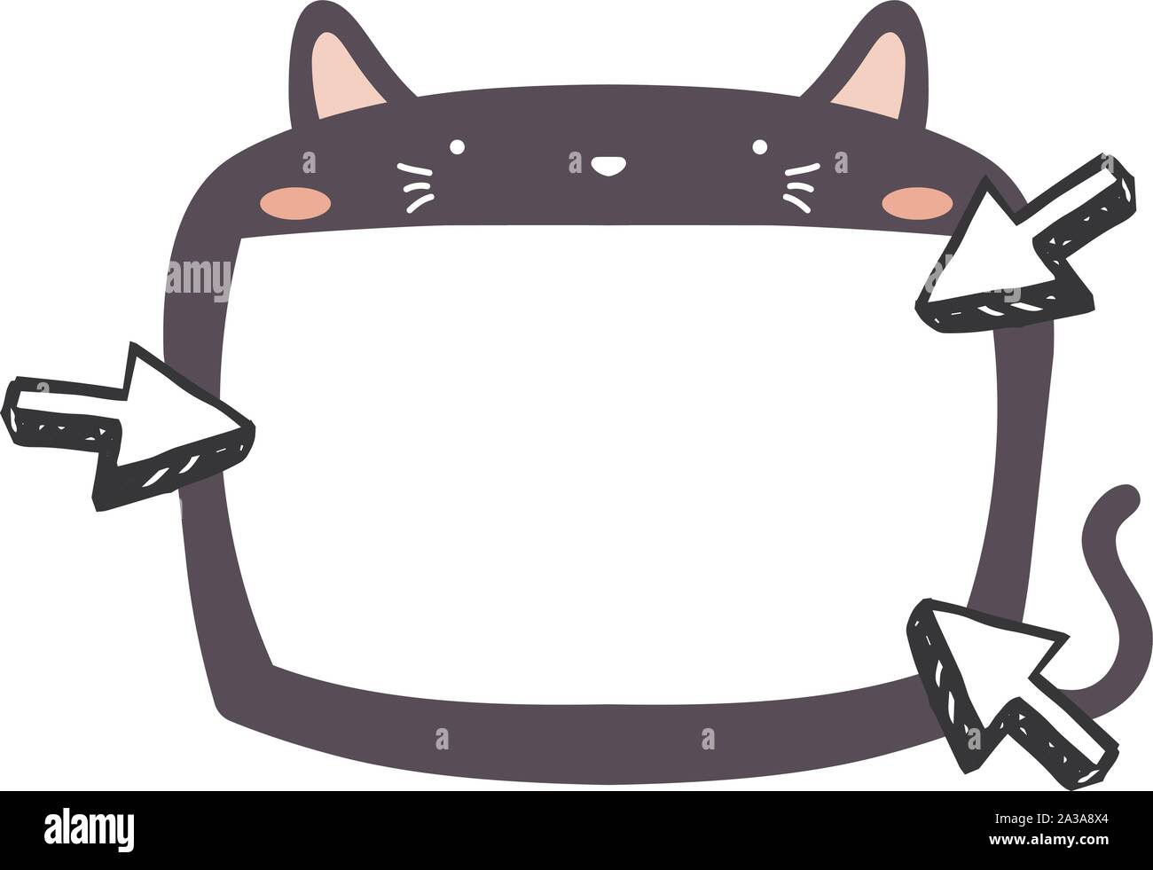 This is a illustration of Cute Cat whiteboard Stock Vector Image & Art ...