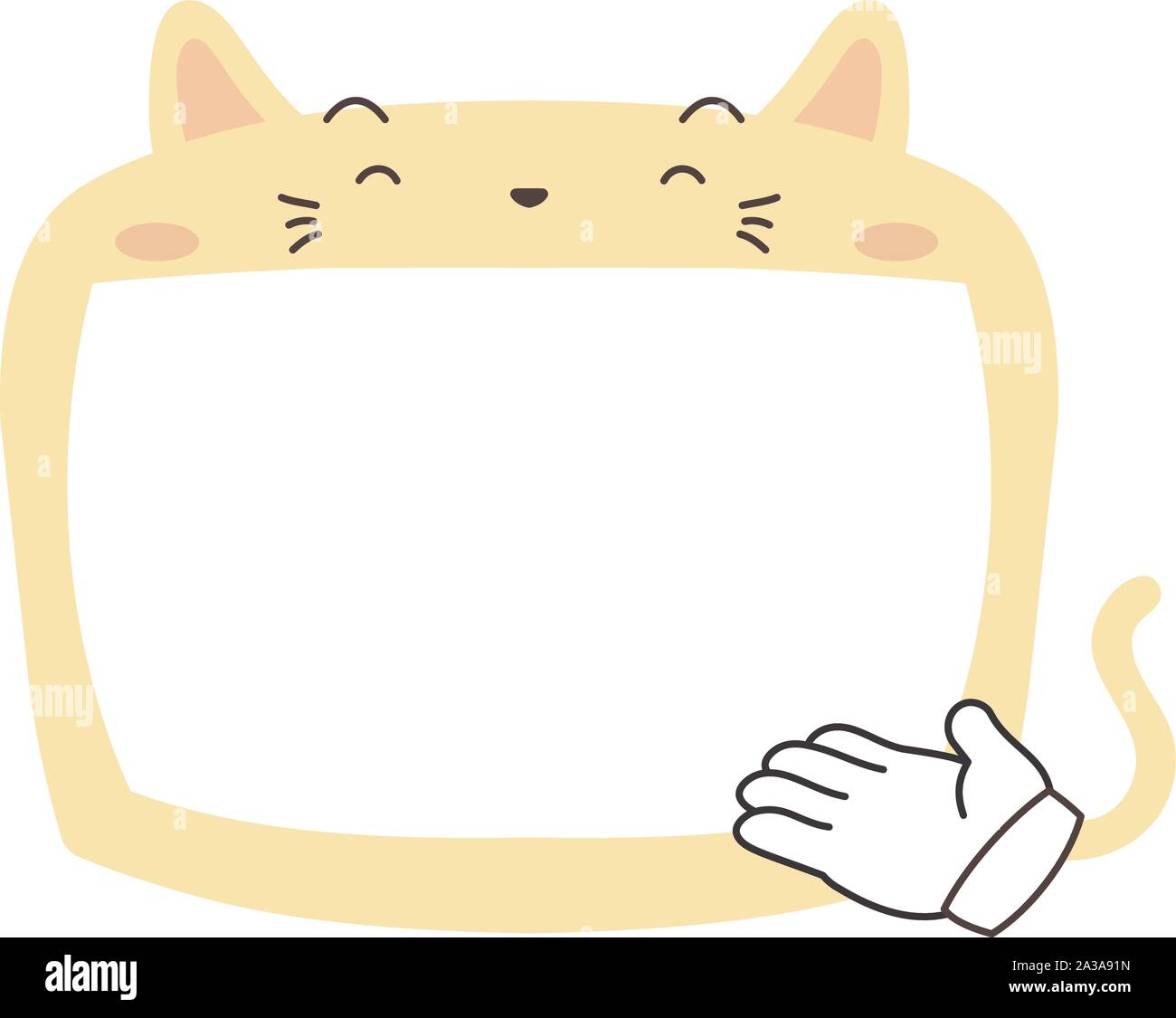 This is a illustration of Cute Cat whiteboard Stock Vector Image & Art ...