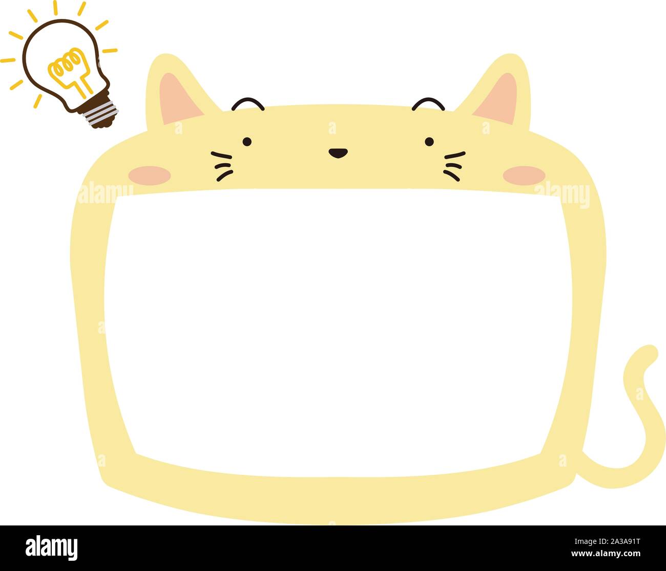 This is a illustration of Cute Cat whiteboard Stock Vector Image & Art ...