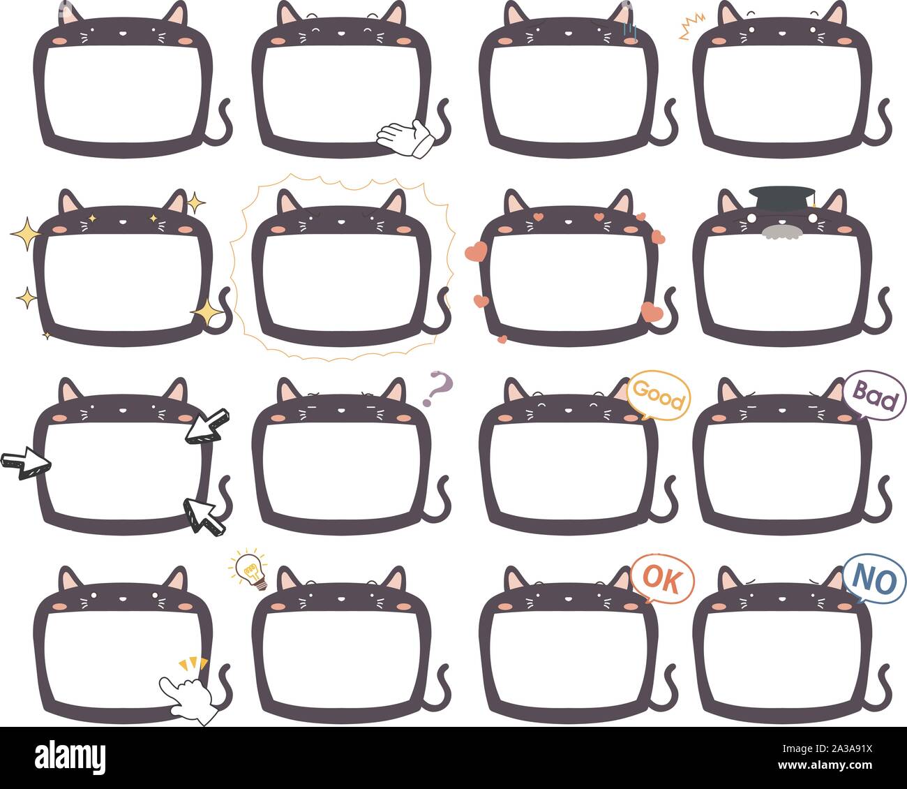 This is a illustration of Cute Cat whiteboard Stock Vector Image & Art ...