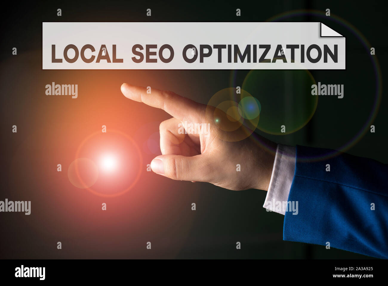 Writing note showing Local Seo Optimization. Business concept for ...