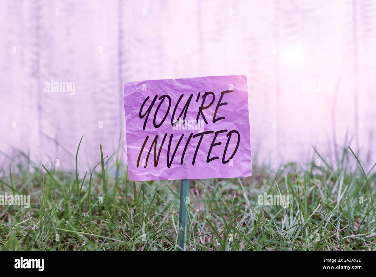 Conceptual hand writing showing You Re Invited. Concept meaning Please ...