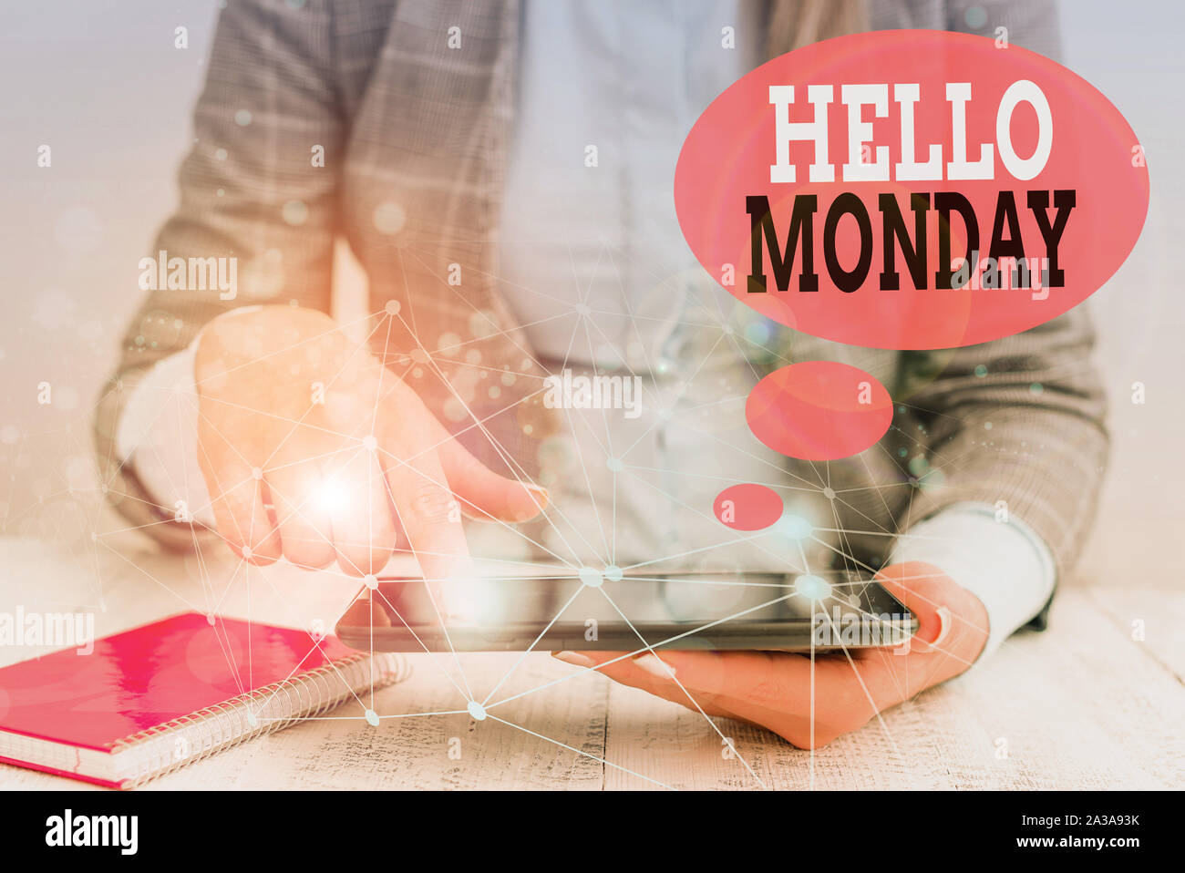 Text sign showing Hello Monday. Business photo text greetings or ...