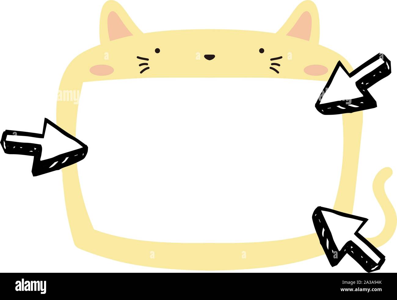 This is a illustration of Cute Cat whiteboard Stock Vector Image & Art ...