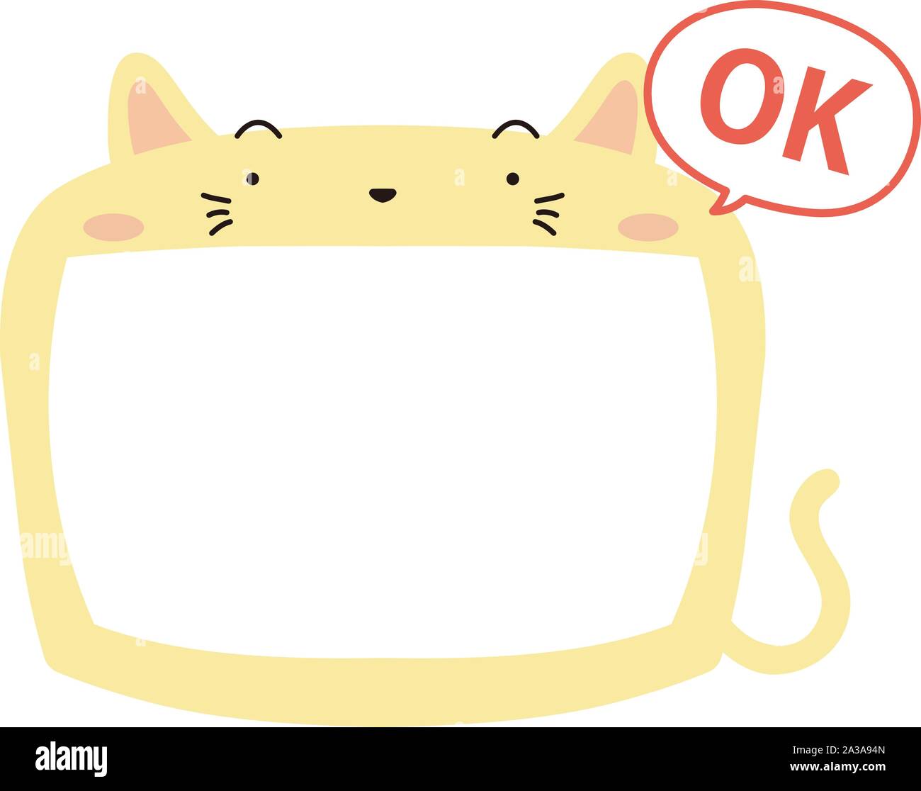 This is a illustration of Cute Cat whiteboard Stock Vector Image & Art ...