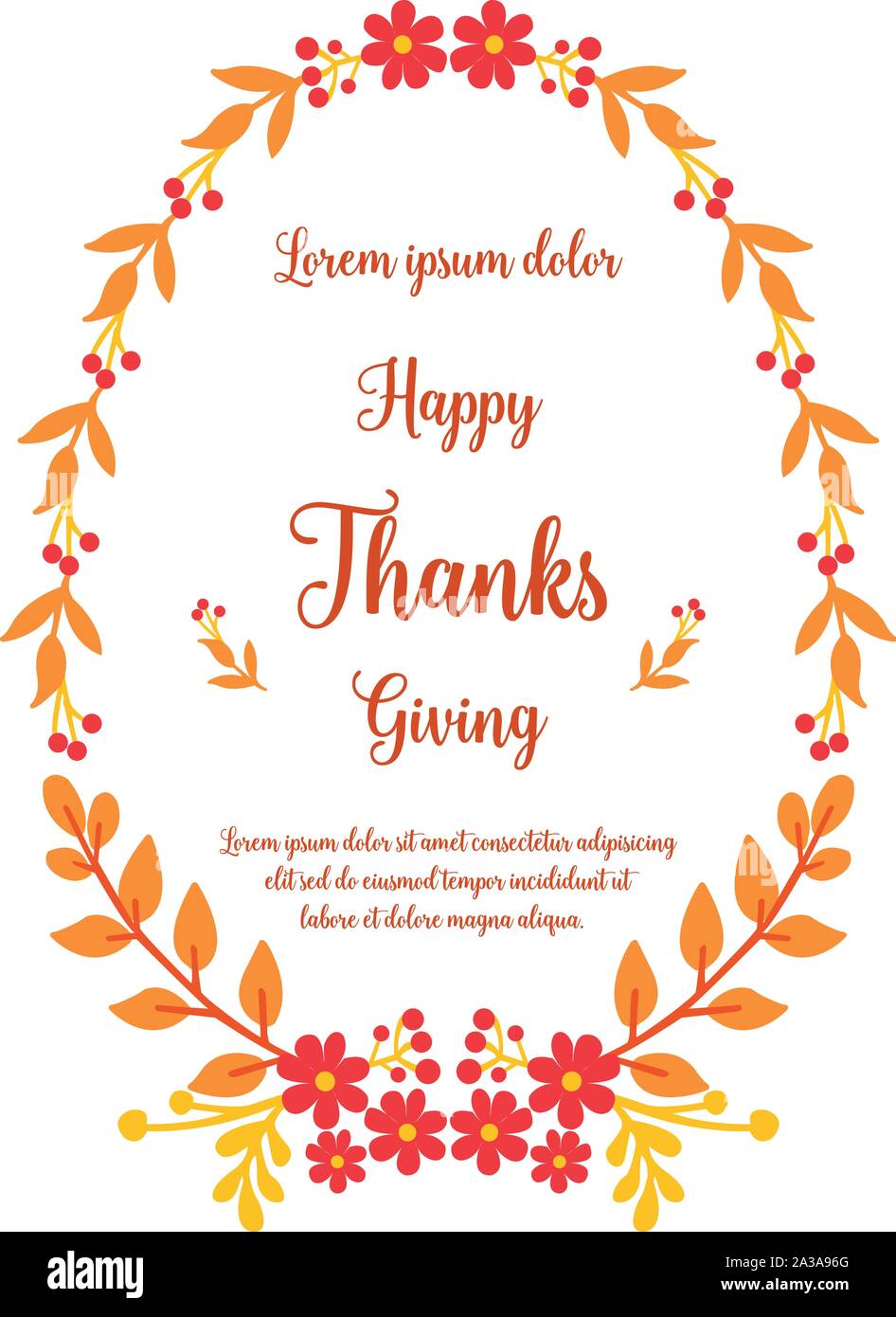 Card template of thanksgiving, with decorative of autumn leaves frame ...