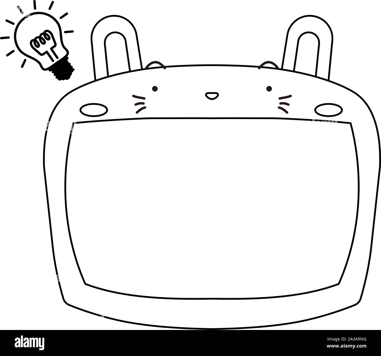 This is a illustration of Cute Rabbit whiteboard Stock Vector Image ...