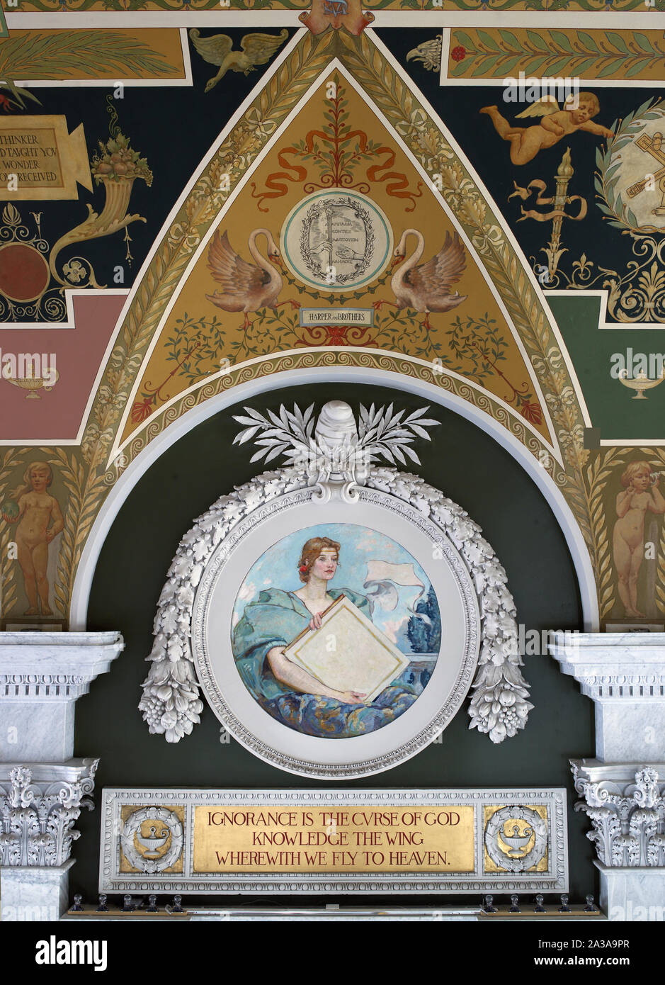 Second Floor, North Corridor. Mural depicting Knowledge by Robert Reid ...