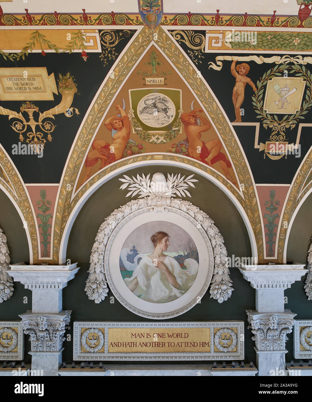 Second Floor, South Corridor. Mural of Autumn by Frank W. Benson under ...