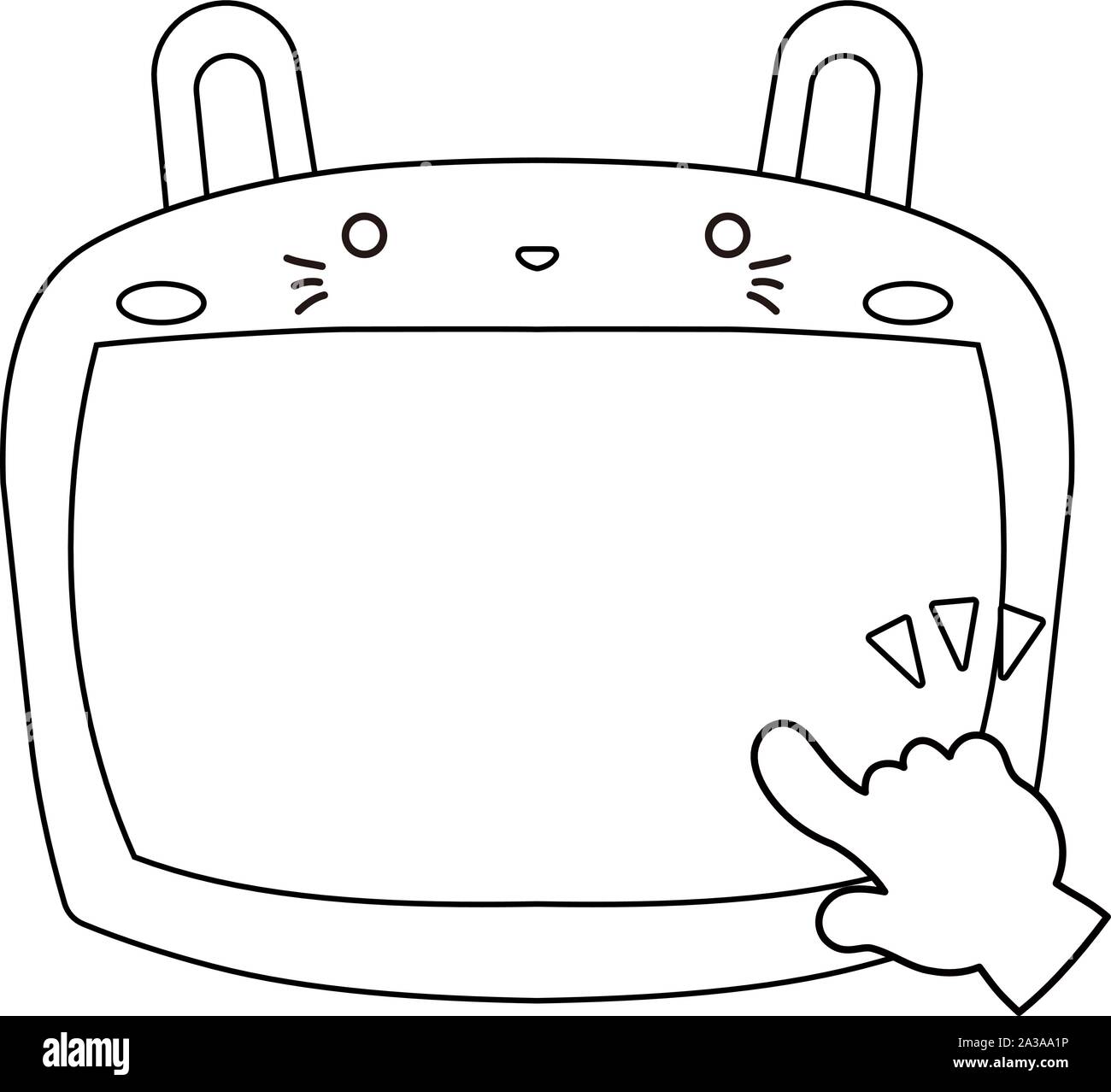 This is a illustration of Cute Rabbit whiteboard Stock Vector Image ...