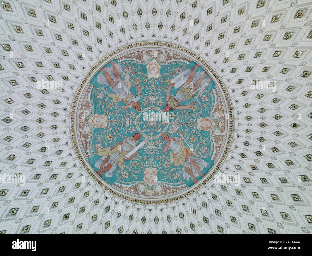Second Floor, Southwest Pavilion. Domed ceiling of the Pavilion of the ...