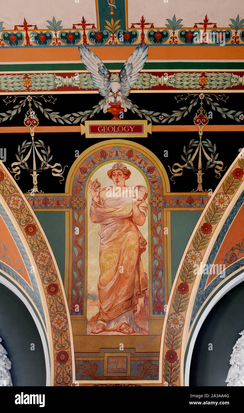 Second Floor, West Corridor. Mural of Geology by Walter Shirlaw ...