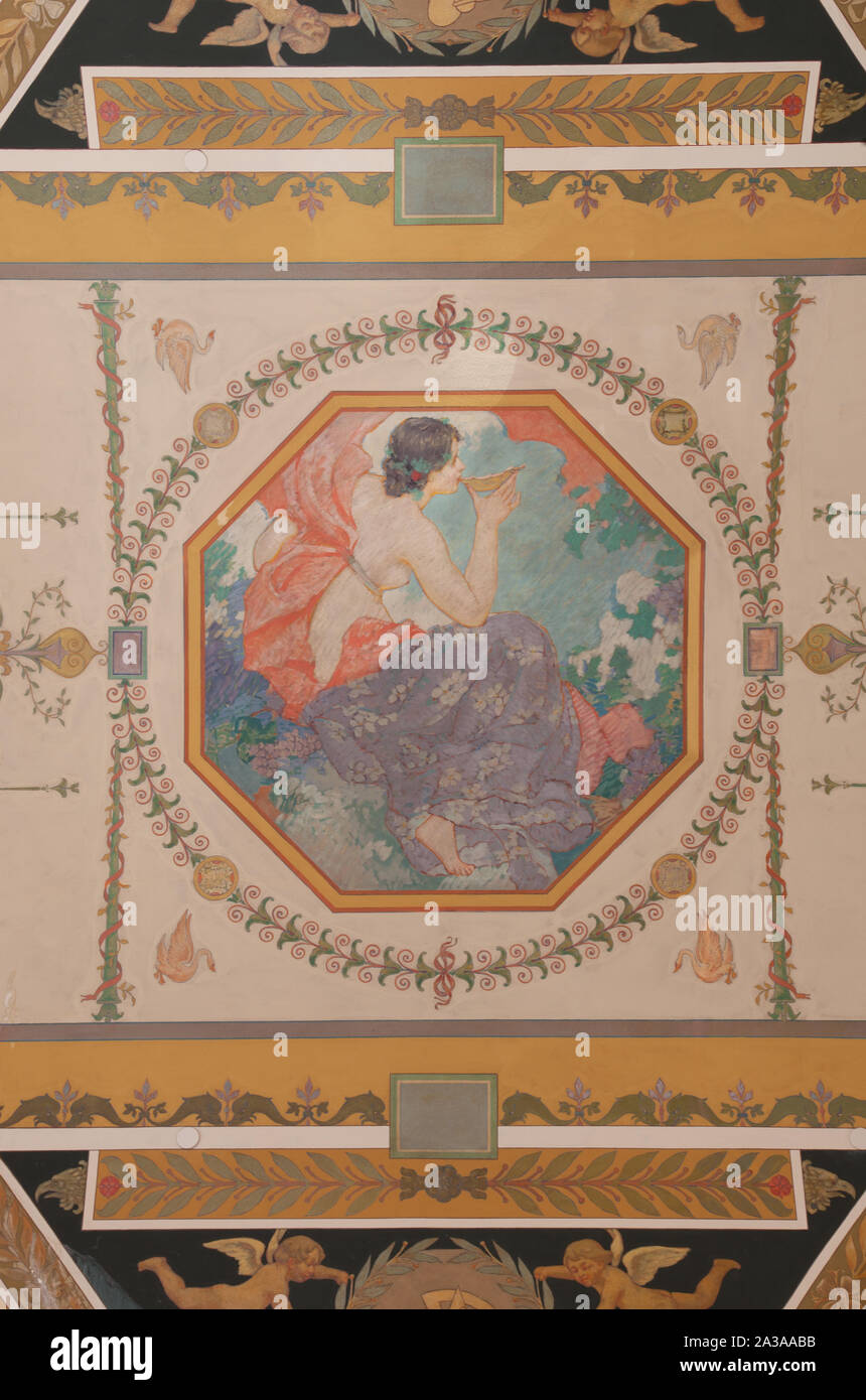 Second floor, north corridor. Mural depicting Taste of the Five Senses ...
