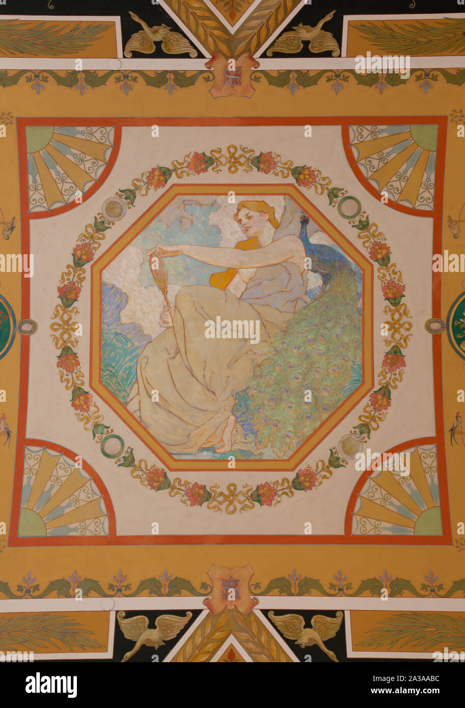 Second floor, north corridor. Mural depicting Sight of the Five Senses ...