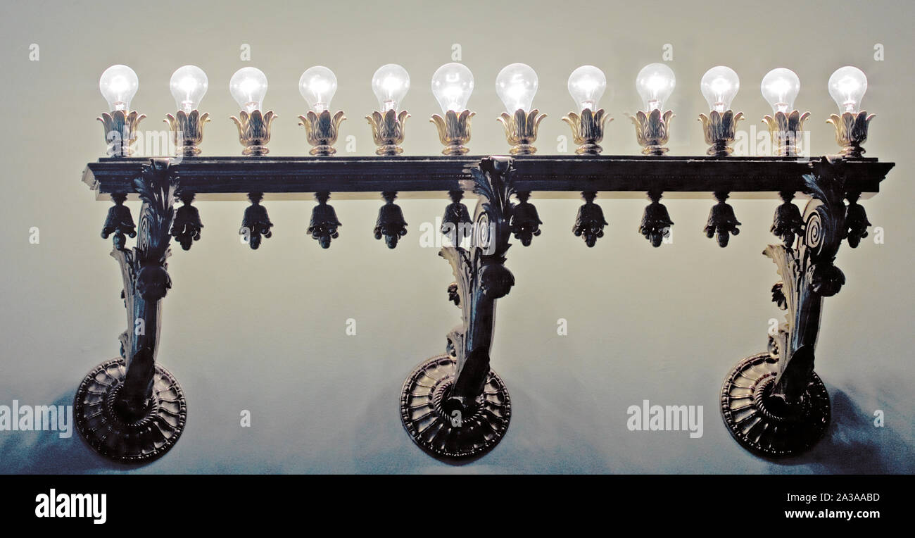 Second floor, Southwest Pavilion. Light fixture in the Pavilion of the ...