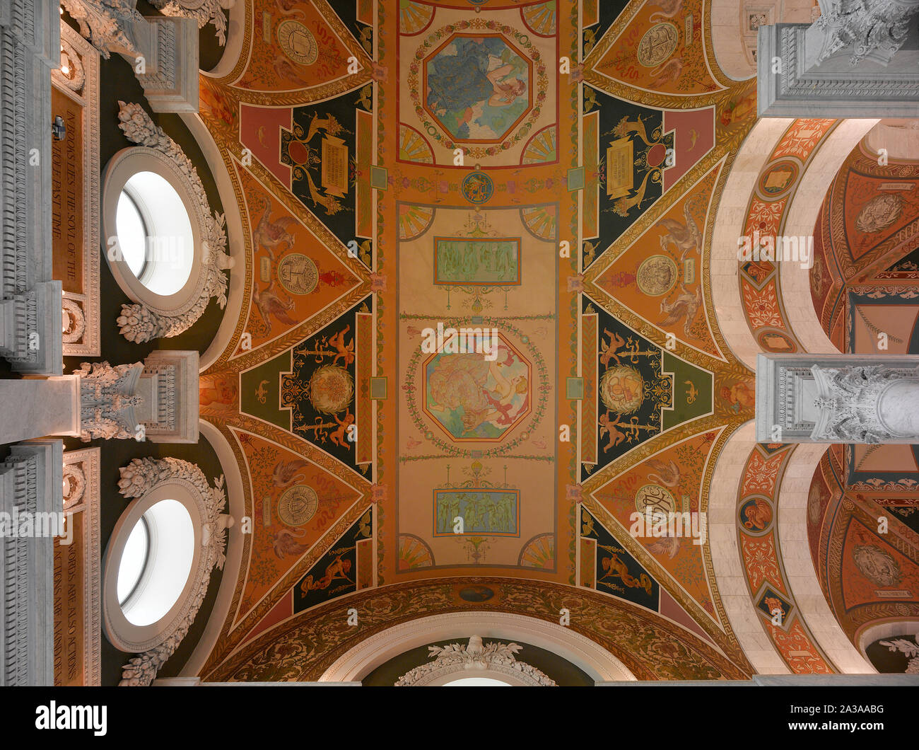 Second floor, north corridor. Mural depicting Touch and another of the ...