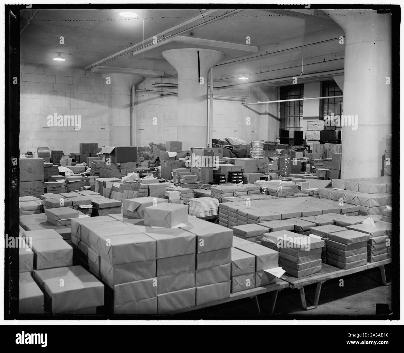 Section at the warehouse, procurement division, Treasury Dept Stock ...