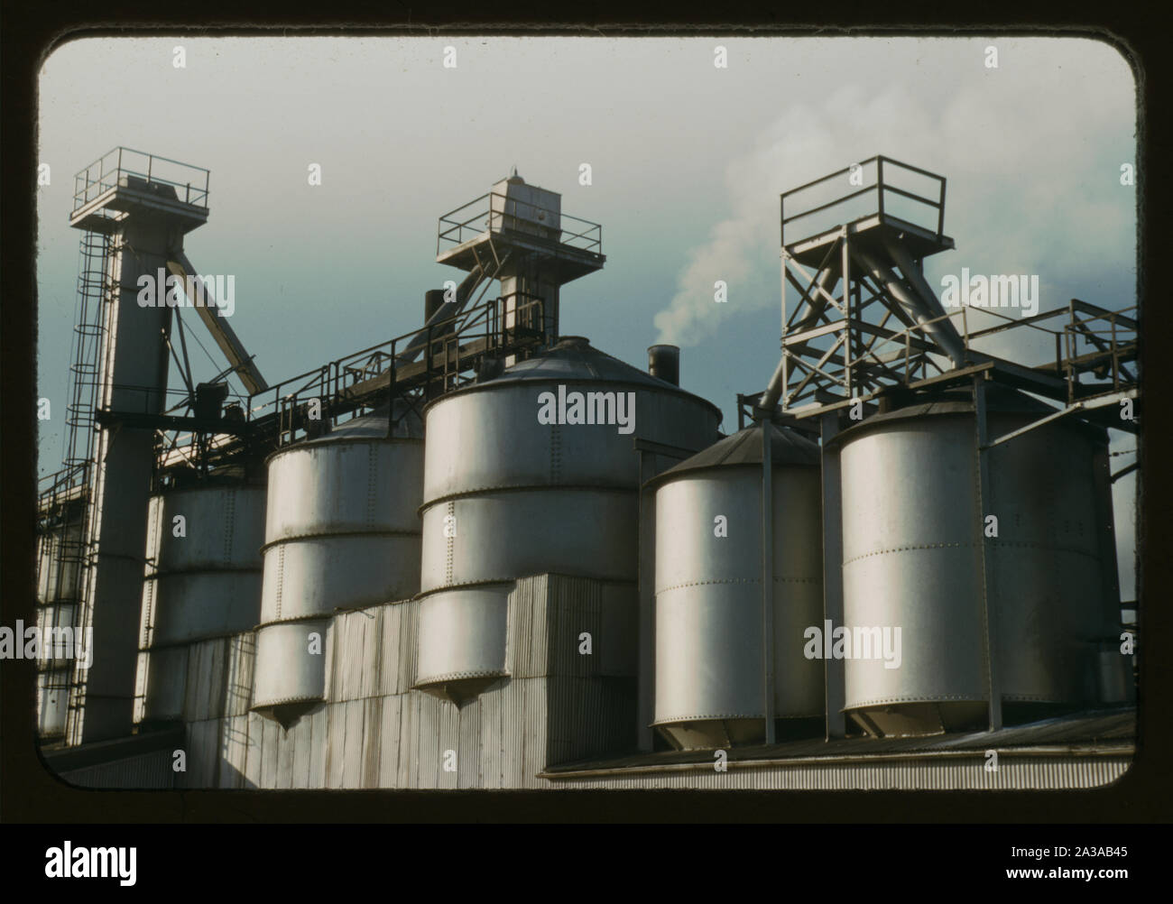 Section of the batch house at a plant of the Owens-Corning Fiberglass ...