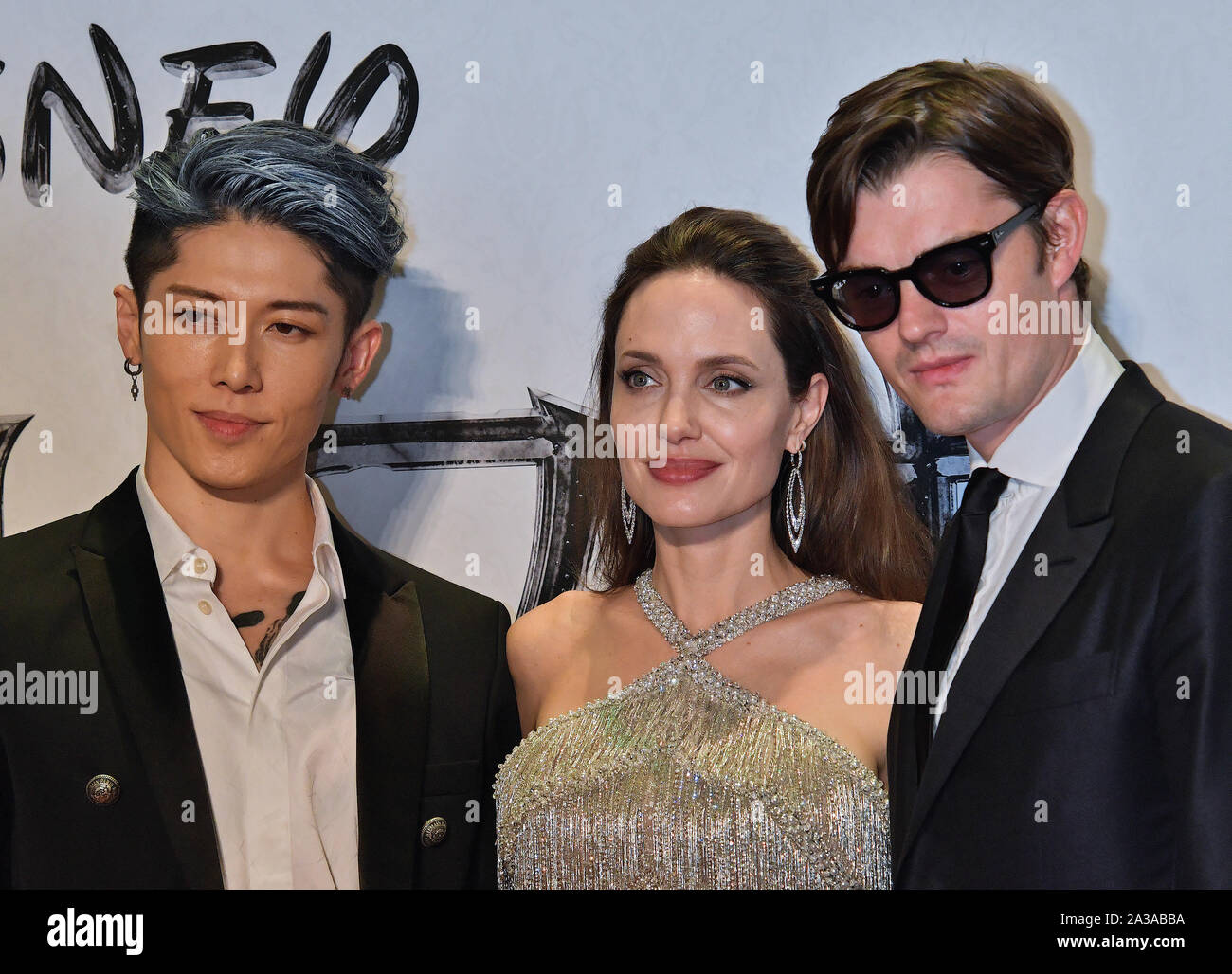 (L-R)Japanese guitarist Miyavi, actress Angelina Jolie and Actor Sam ...