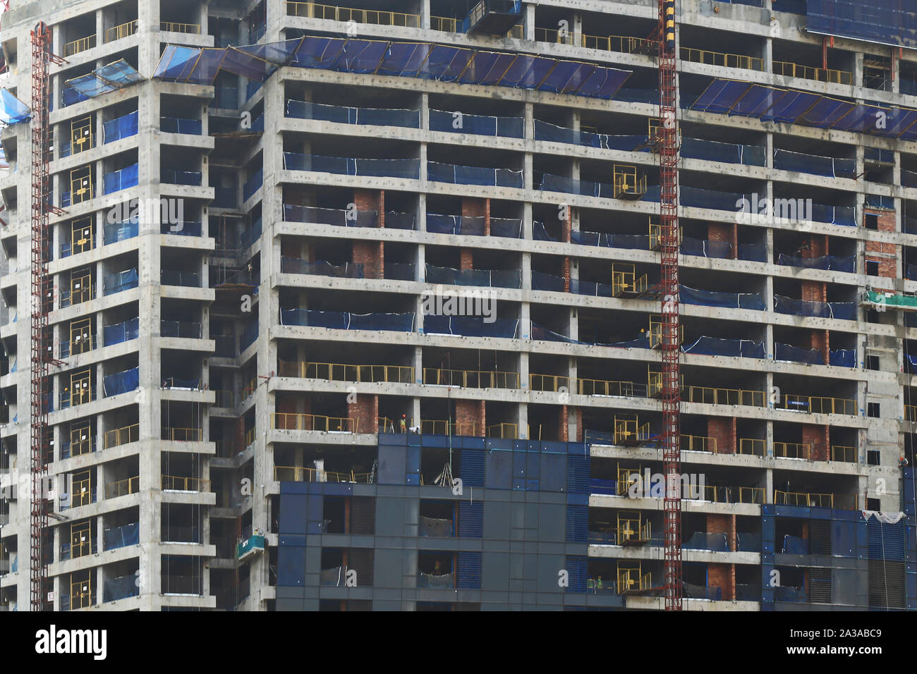 building under construction. reinforced concrete structure completed ...