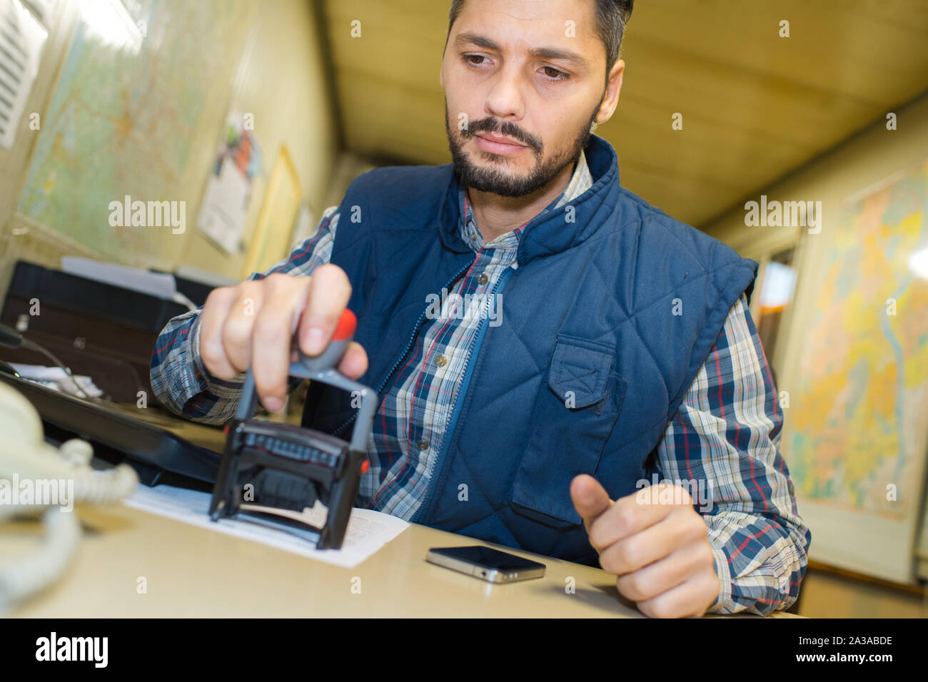 Time stamping machine hi-res stock photography and images - Alamy