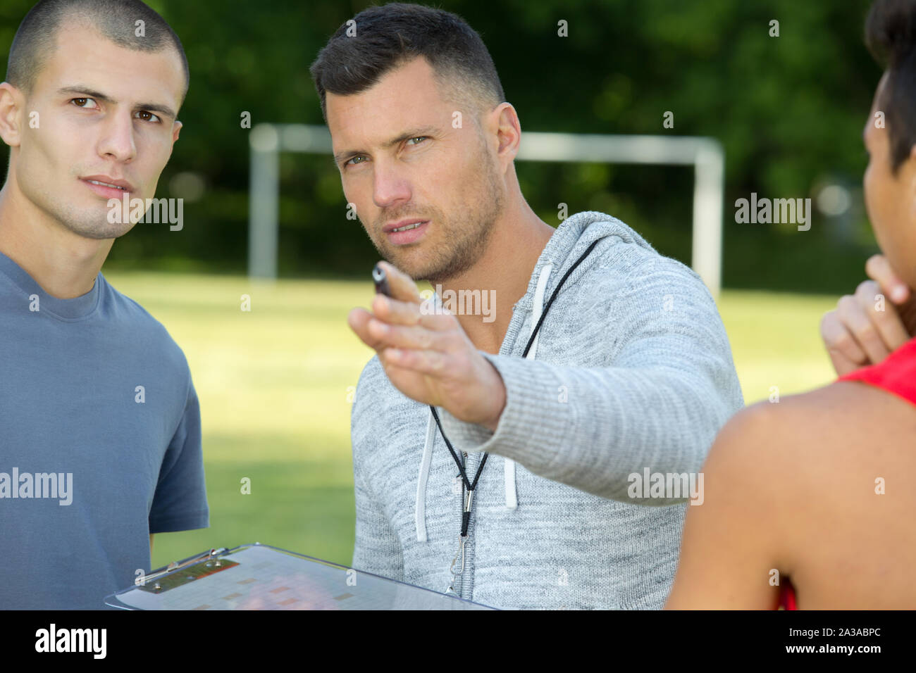 Coach pep talk hi-res stock photography and images - Alamy