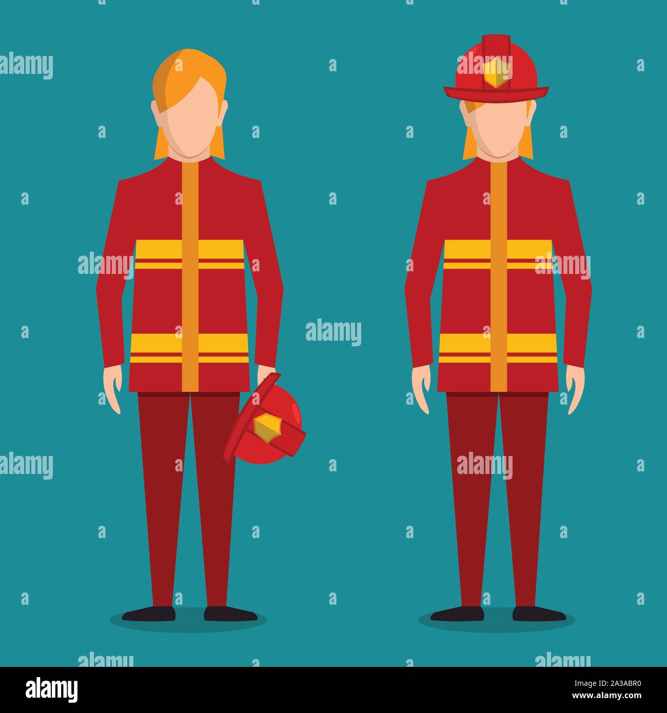 woman firefighter vector illustration in flat style Stock Vector Image ...