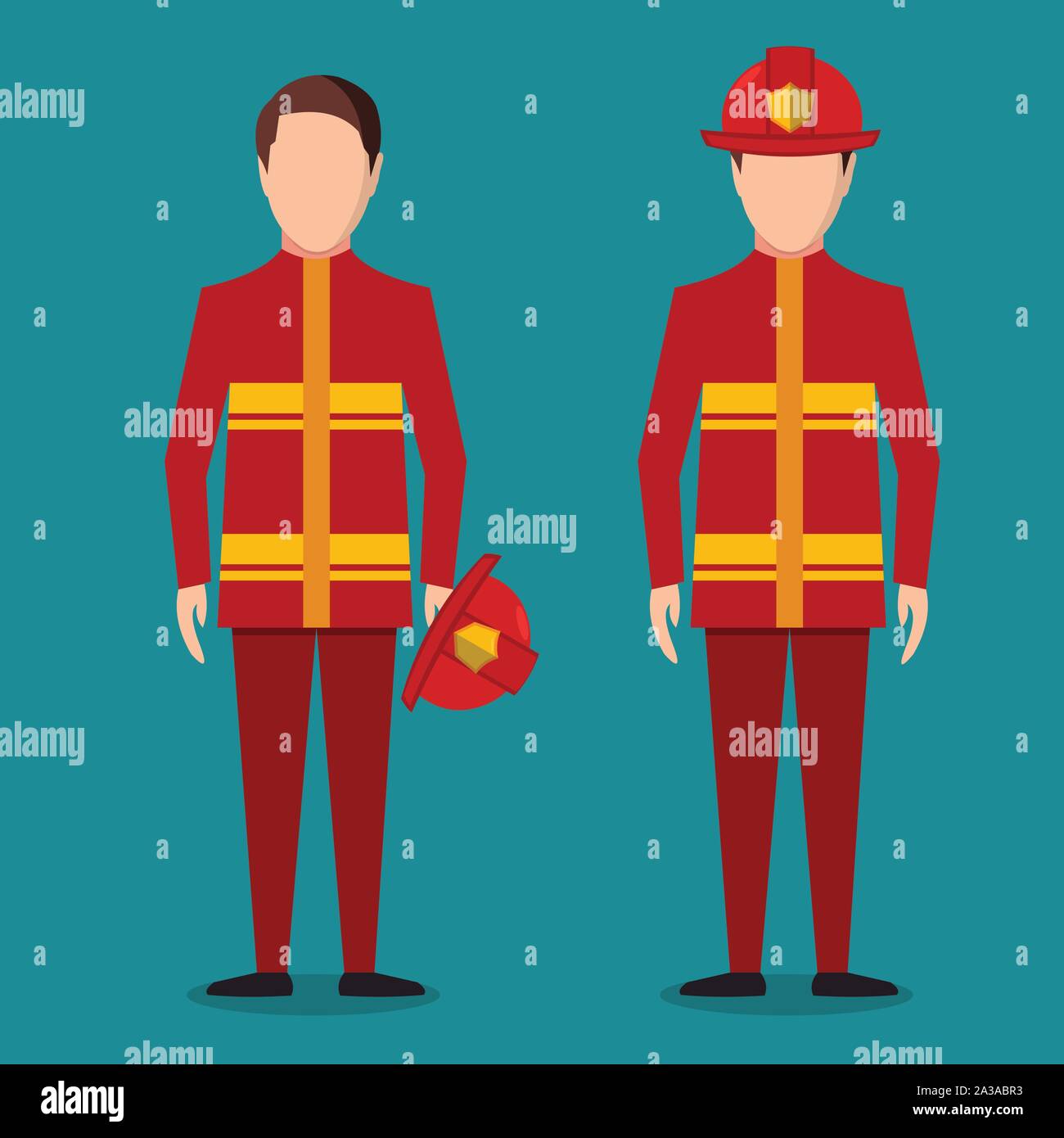 man firefighter vector illustration in flat style Stock Vector Image ...