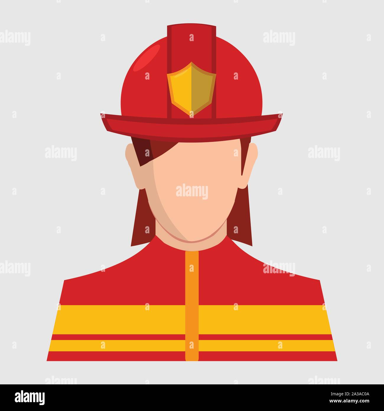 woman firefighter avatar vector illustration in flat style Stock Vector ...
