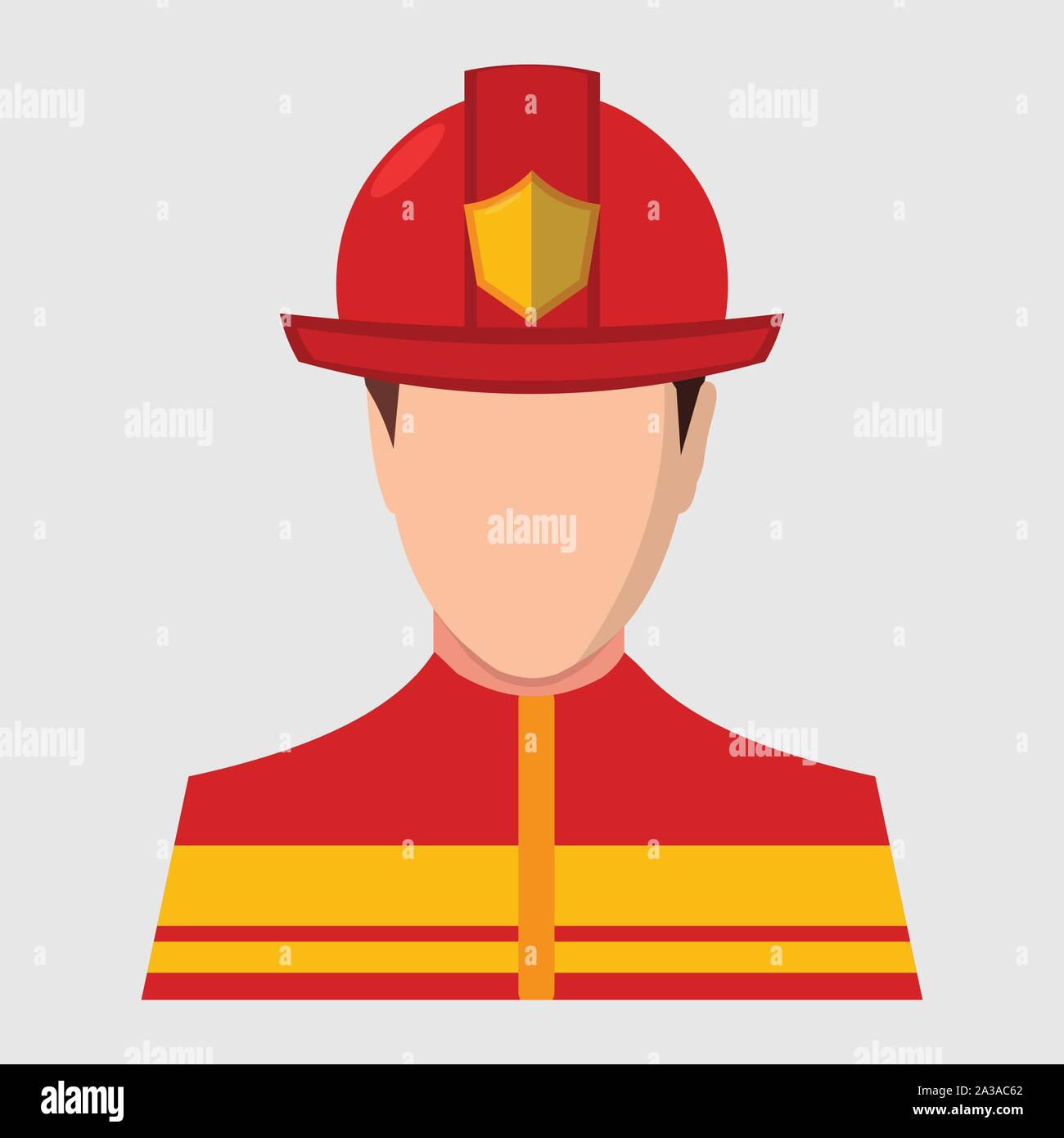 man firefighter avatar vector illustration in flat style Stock Vector ...