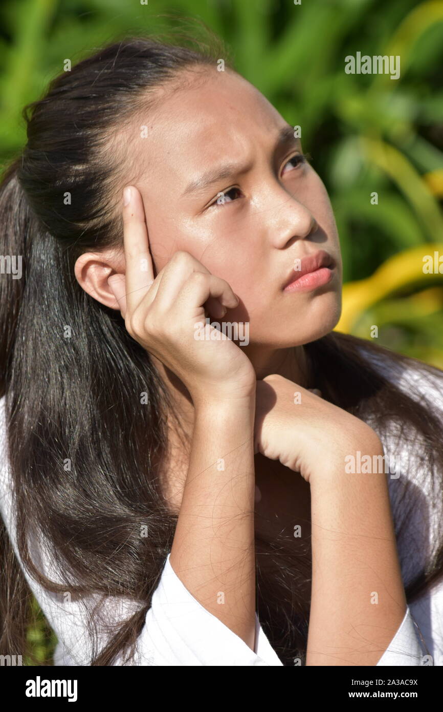 An A Pretty Girl Deciding Stock Photo - Alamy