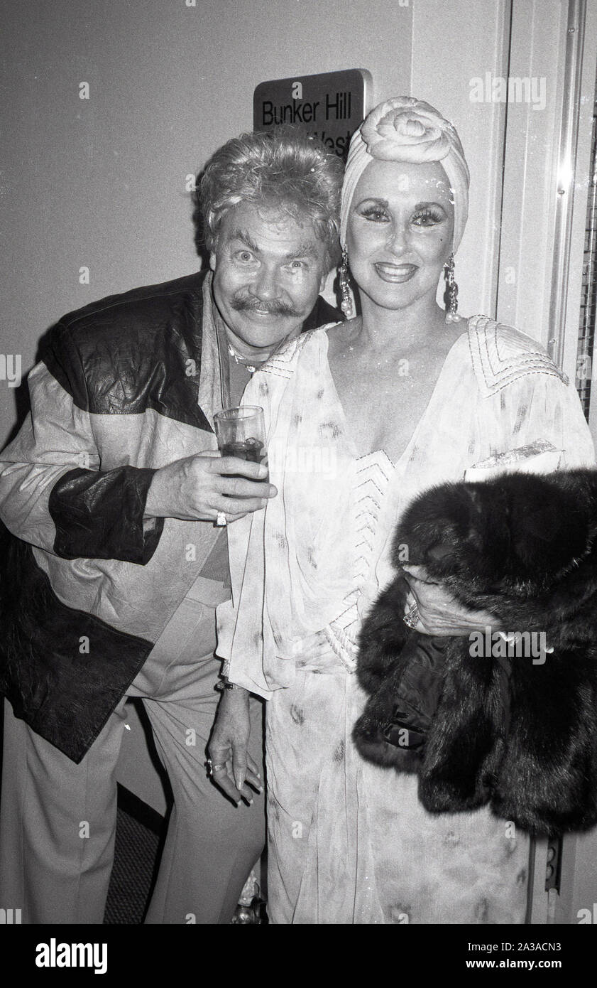 Rip Taylor and friend during the APLA Benefit at the Boaventure Hotel ...