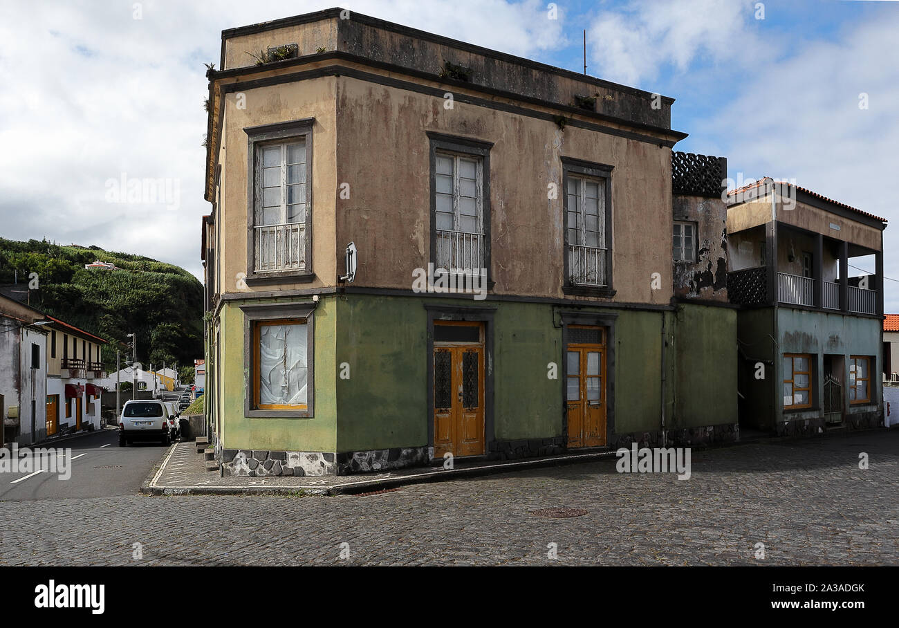 Streets of Mosteiros, São Miguel Island, Azores, Portugal Stock Photo ...