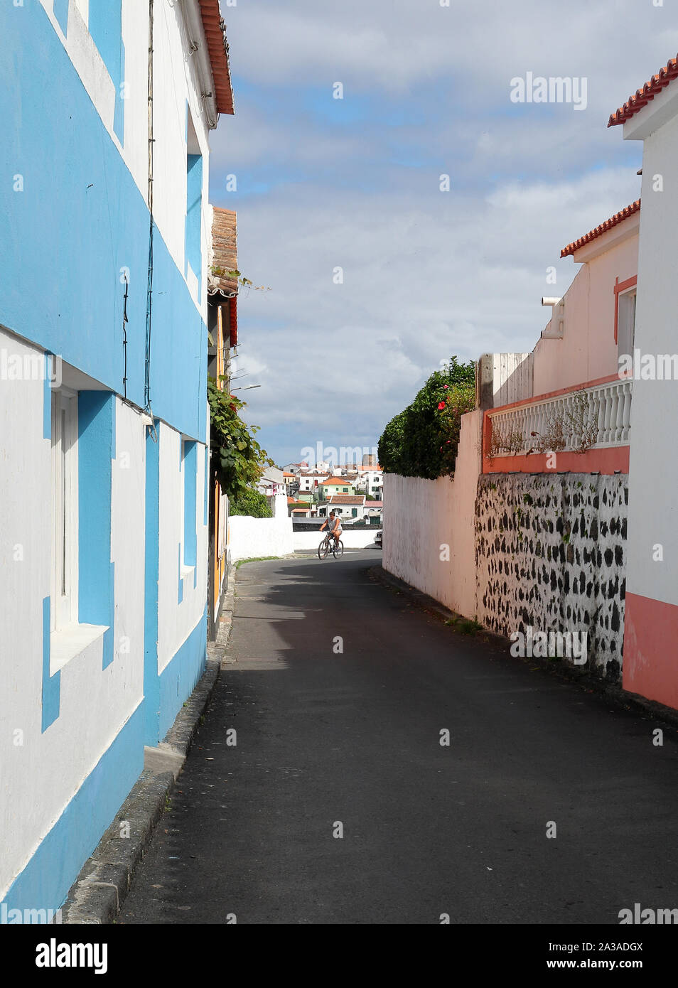 Streets of Mosteiros, São Miguel Island, Azores, Portugal Stock Photo ...