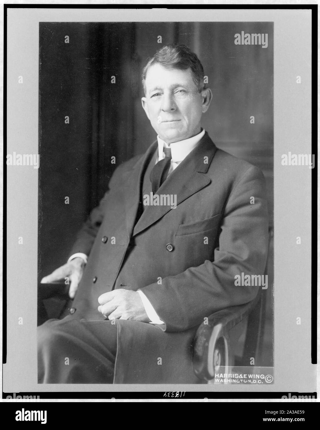 Sen. Harry Lane, three-quarter length portrait, seated, facing slightly ...