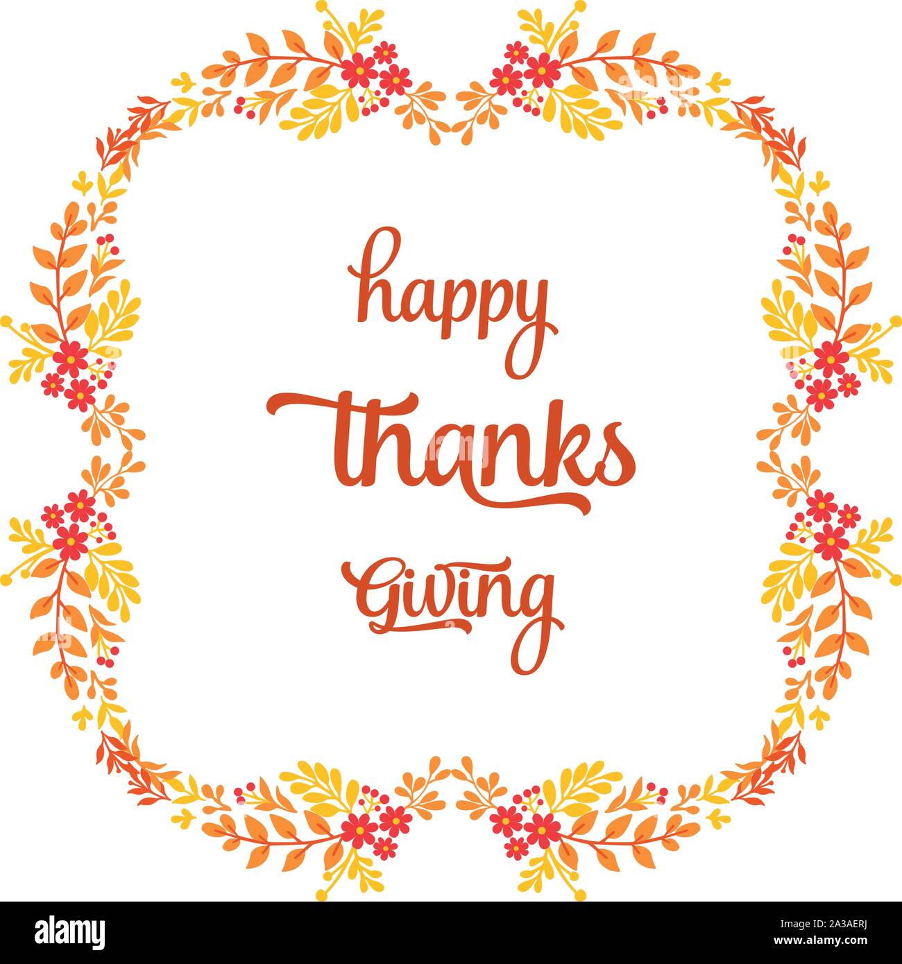 Template of thanksgiving, with decor of autumn leaf flower frame ...