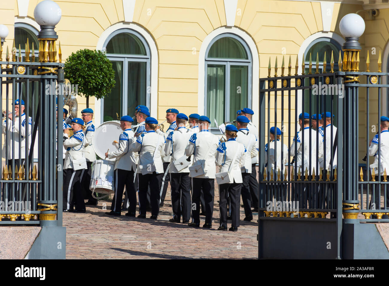 The Guards Band at Presidential Castle yard in Summer 2019 in Helsinki ...
