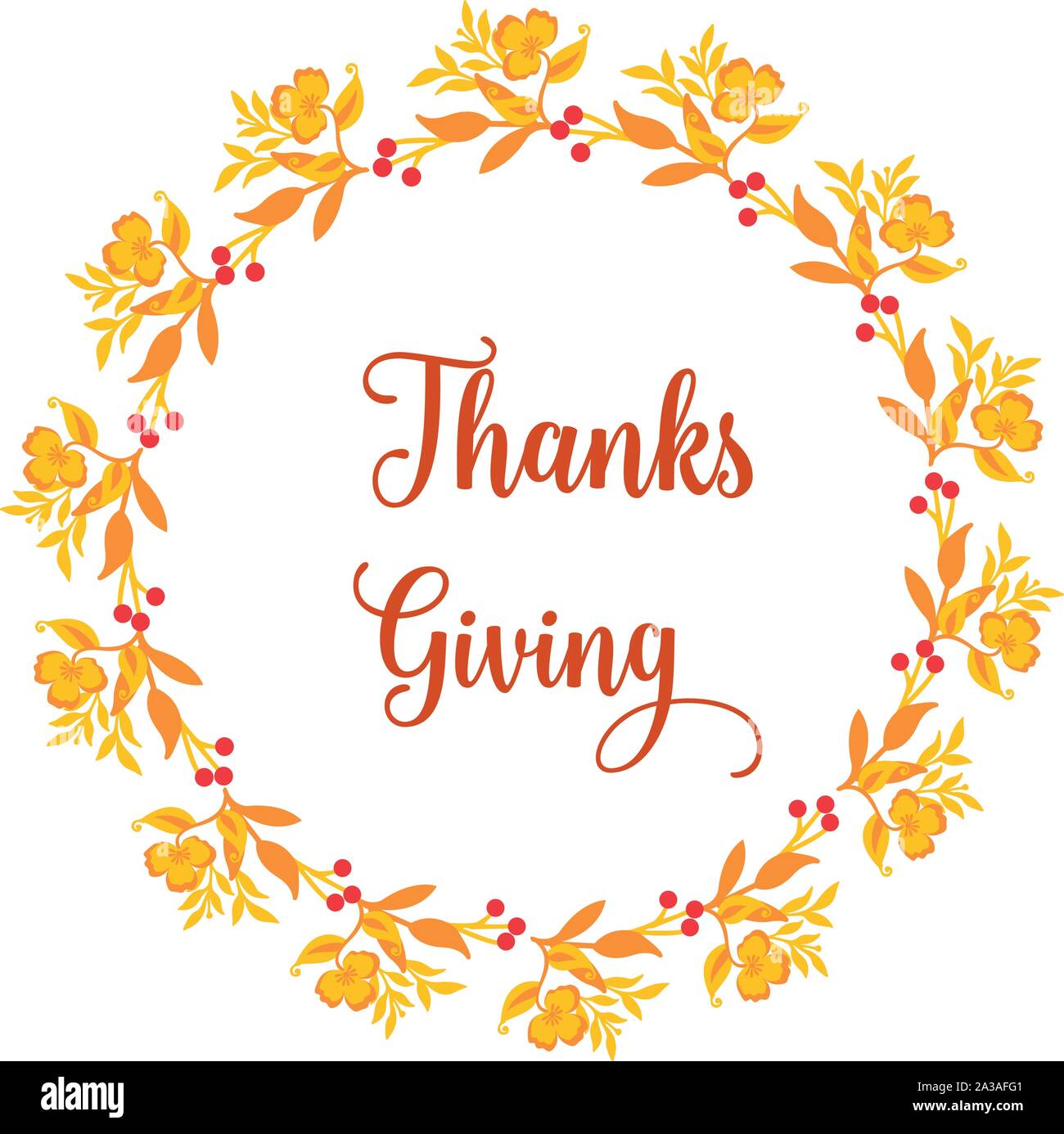 Poster thanksgiving, with design plant of autumn leaf flower frame ...