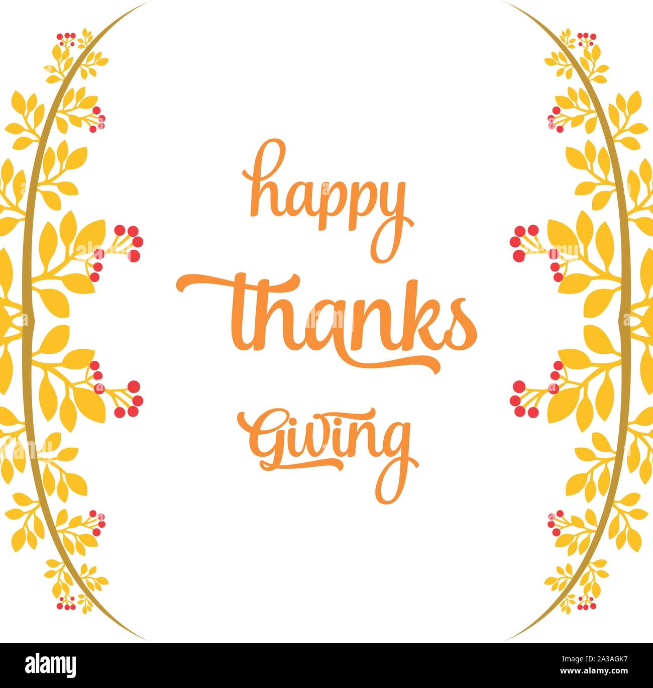 Banner text of thanksgiving, with drawing of beautiful leaf floral ...