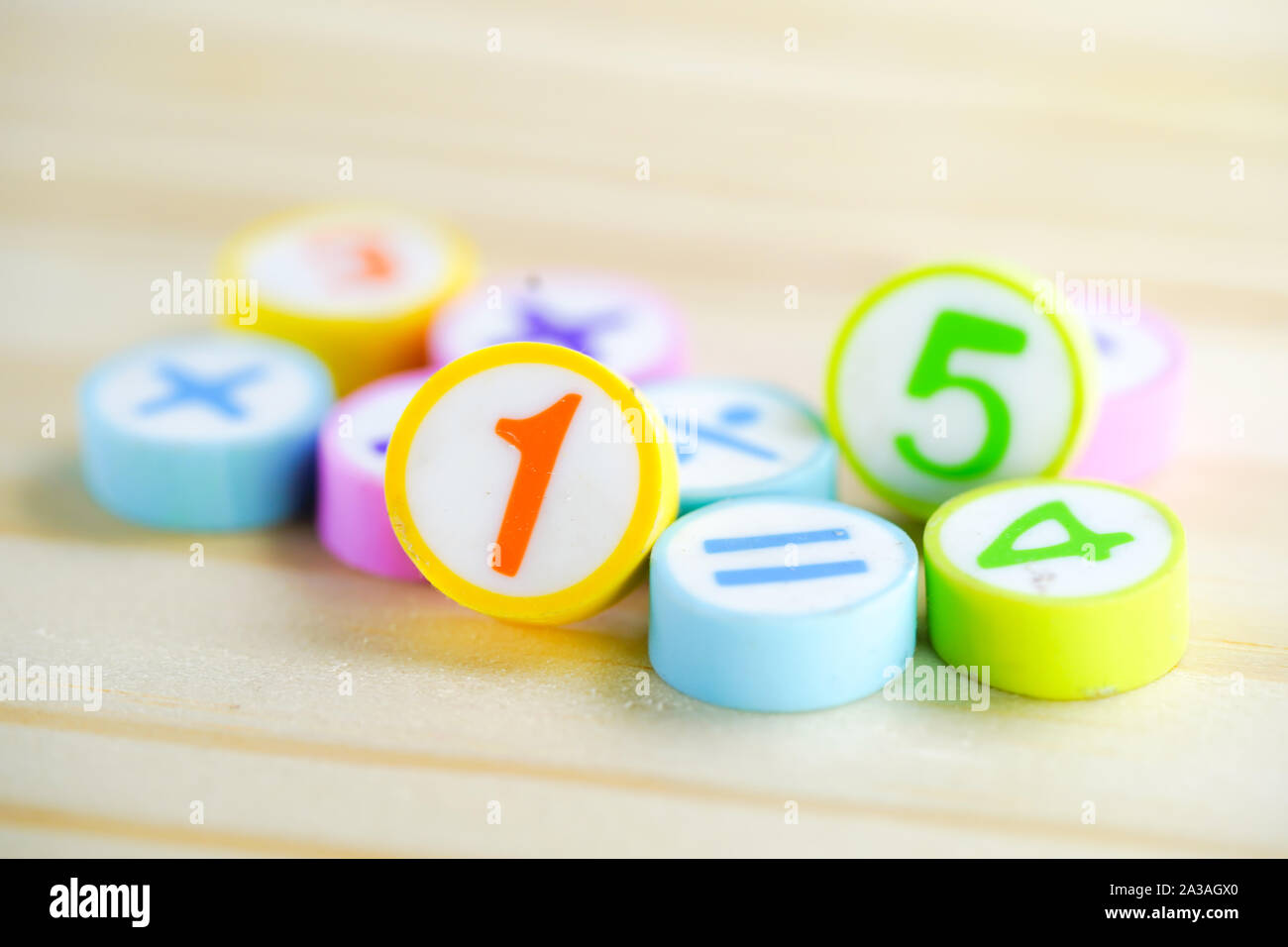 Math Number colorful on white background : Education study mathematics ...