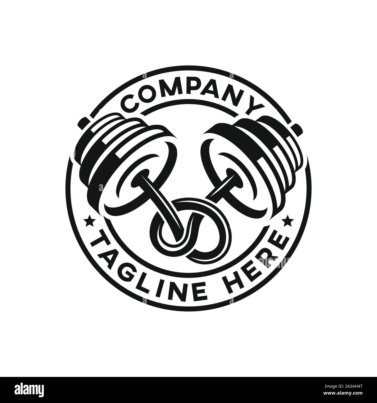 Modern knotted barbell and gym logo Stock Vector Image & Art - Alamy