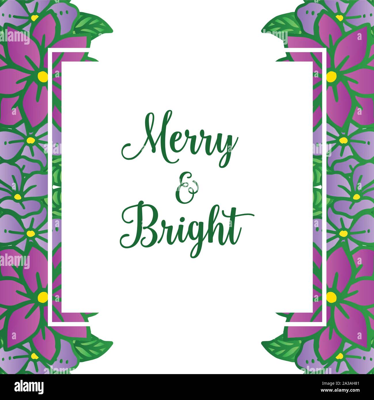 Crowd purple flower frame Stock Vector Images - Alamy