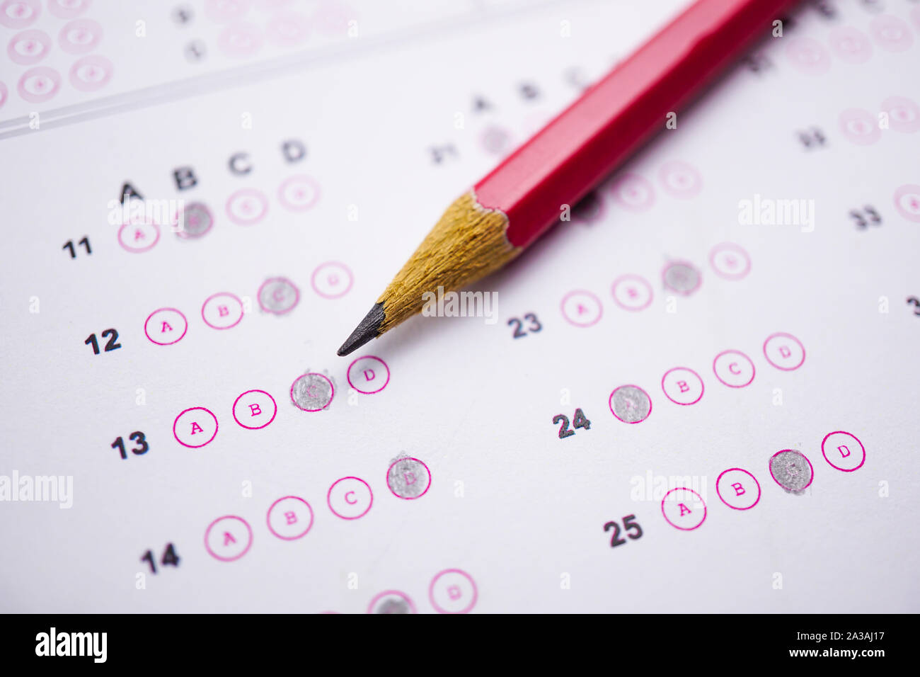 Answer sheets with Pencil drawing fill to select choice : education ...