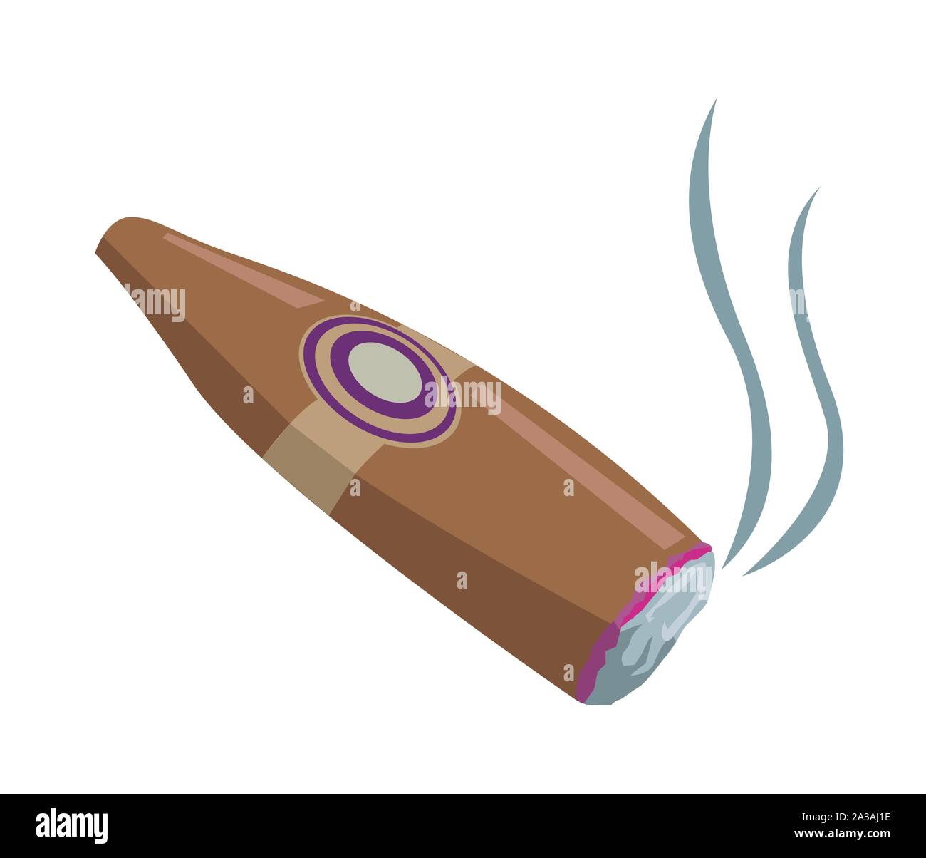 Cartoon lit cigar with smoke vector Stock Vector Image & Art - Alamy