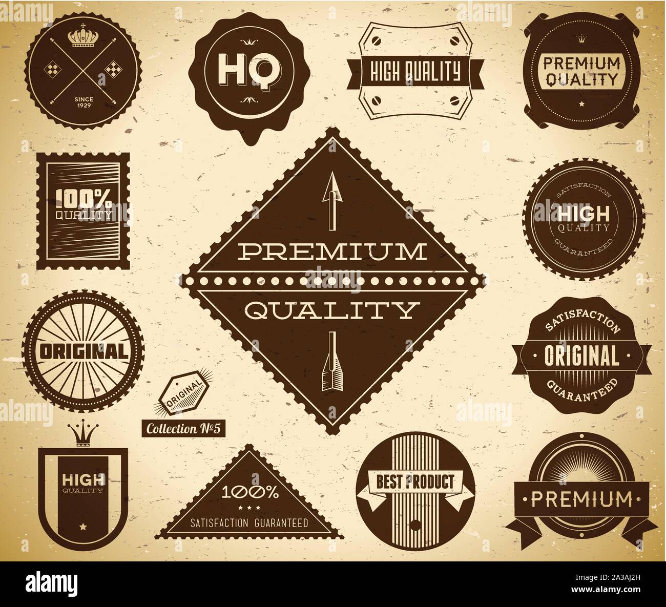 Vintage labels. Collection 5 Stock Vector Image & Art - Alamy
