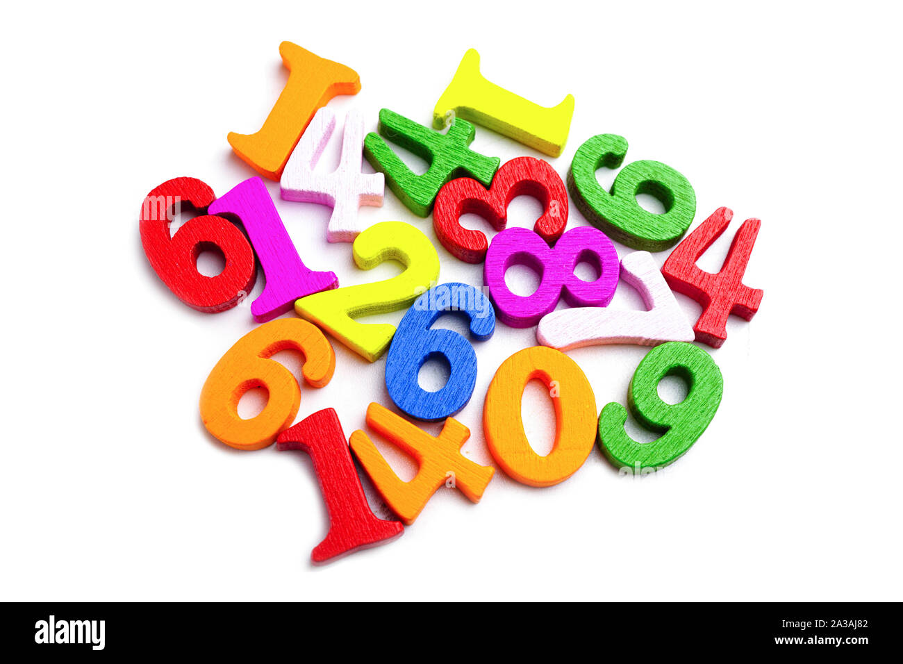 Math Number colorful on white background : Education study mathematics ...