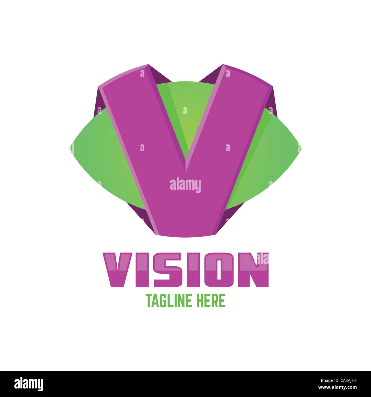 Eye logo with v letter Cut Out Stock Images & Pictures - Alamy