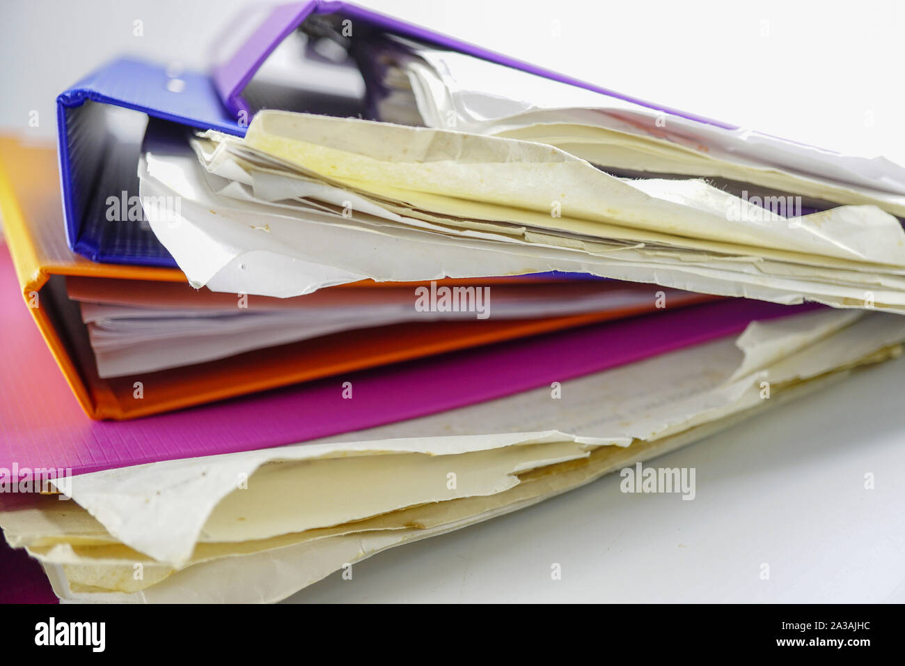 Pile ring binder files in hi-res stock photography and images - Alamy